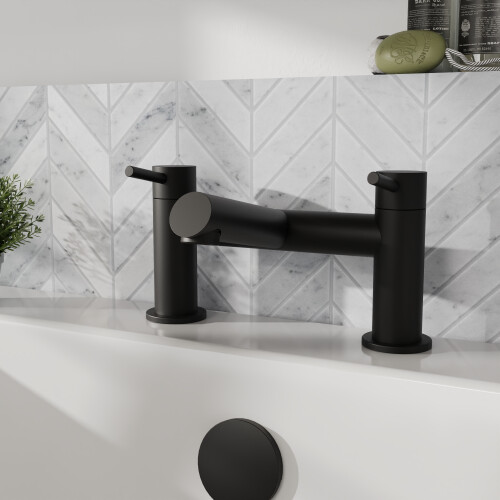 Minimalist Deck Mounted Bath Filler Tap - Matt Black - Balterley on OnBuy