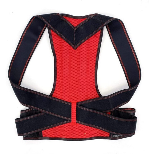 (S, Red) Alloy Bar Posture Corrector Scoliosis Back Brace Spine Corset ...