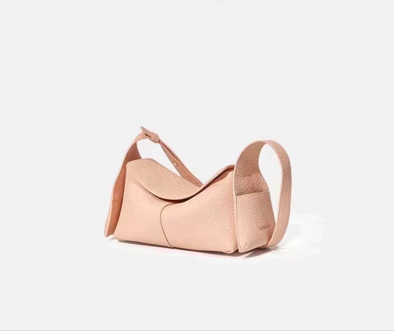 (Soft Peach Gift) Elegant Songmont Mini Hobo Crossbody Bag Crafted From ...