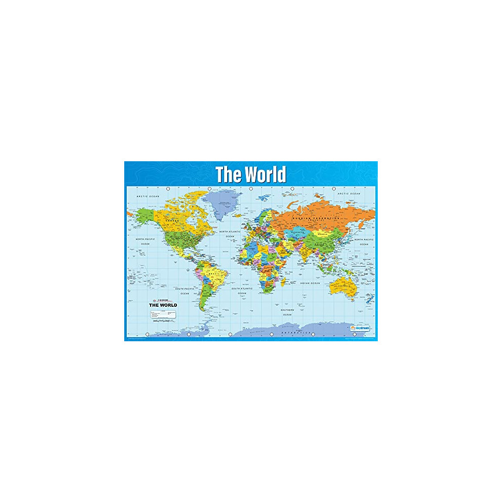 World Map | Geography Posters | Laminated Gloss Paper measuring 850mm x ...