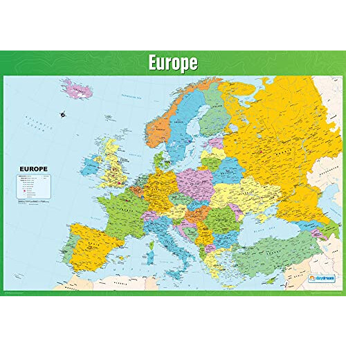 Europe Map | Geography Posters | Laminated Gloss Paper measuring 850mm ...