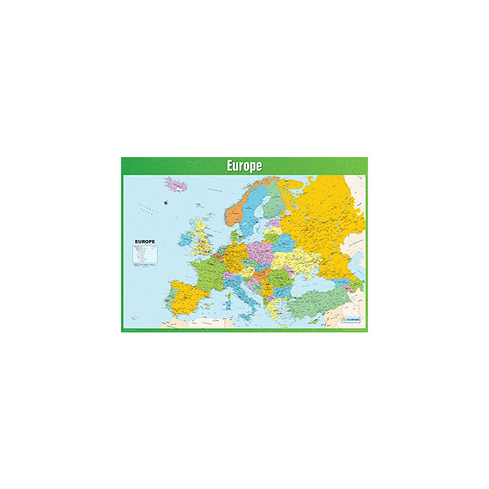 Europe Map | Geography Posters | Laminated Gloss Paper measuring 850mm ...