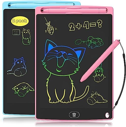 2 Pack LCD Writing Tablet - 8.5 Inch Portable Drawing Tablet for kids ...