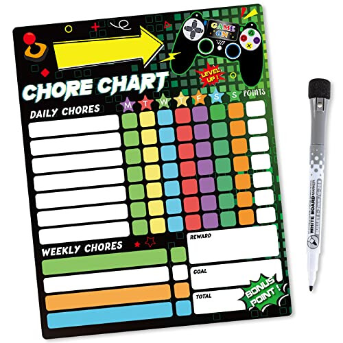 WERNNSAI Video Game Chore Chart - Magnetic Reward Chart for Kids Boys ...