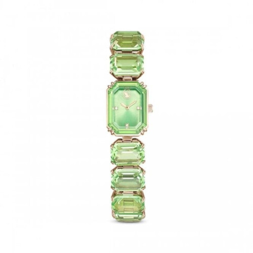 Swarovski Octagon Cut Green Champagne Gold-Tone Finish Watch 5630834 on ...