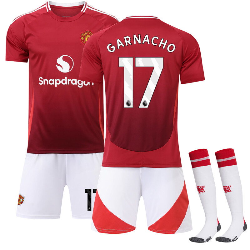 (22(3.9-4.3FT)) 24-25 Manchester United Home Shirt GARNACHO Football ...