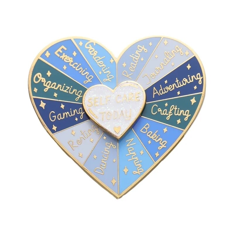 (XZ7961) Mental Health Love Heart-Shaped Turntable Enamel Pin Lapel ...