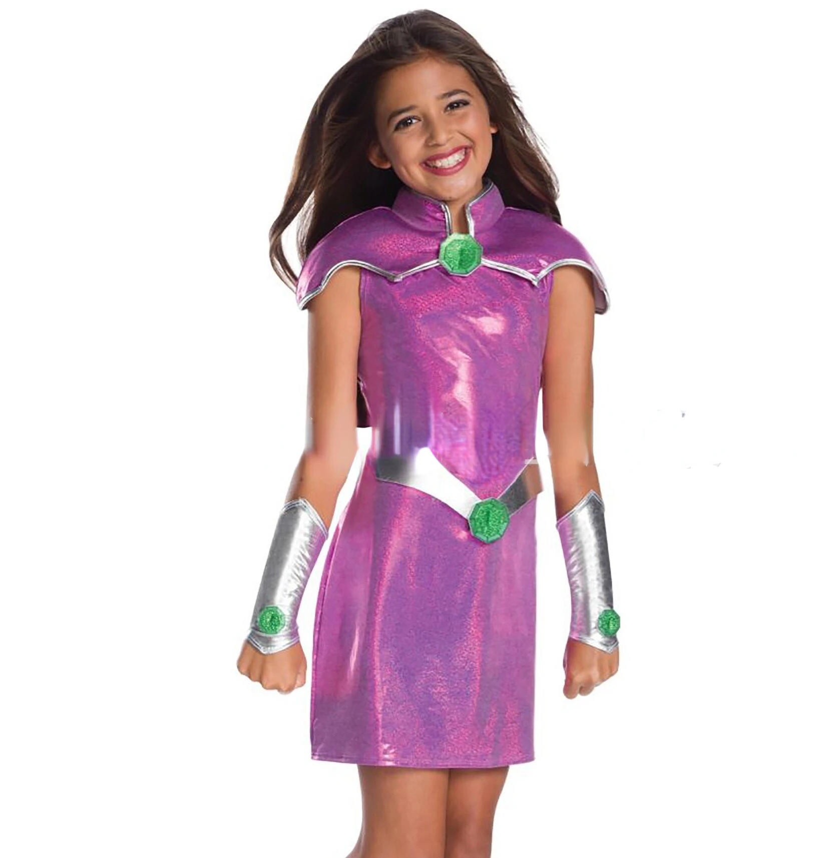 (L(Height 120-140cm)) Kids Anime Teen Titans Starfire Cosplay Costumes ...