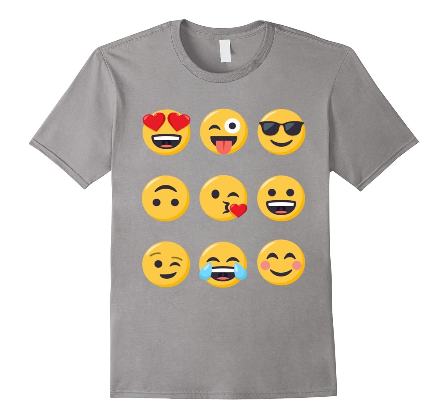 (S) Emoji T-shirt Smiley Face Emoticon Love Wink Laugh Cool-Father's ...