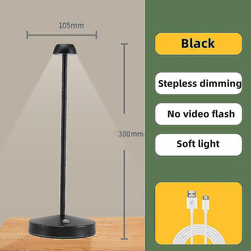 (Black B) Rechargeable Table Lamp Creative Dining Touch Led Hotel Bar ...