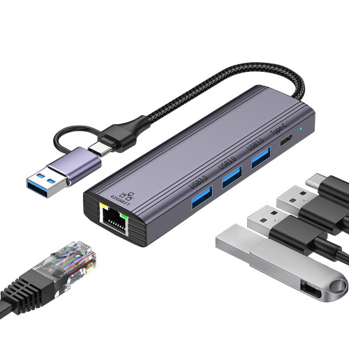 Chronus USB C HUB, 5 in 1 USB-C/USB 3.0 Dual Adapter Docking Station ...