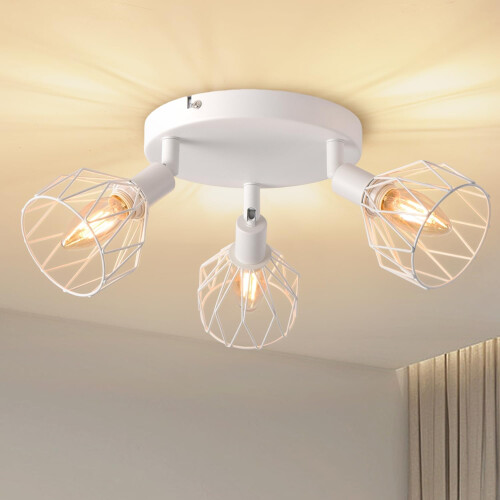Modern Ceiling Light, Indoor Ceiling Lamp, 3-Flame Ceiling Light, White ...