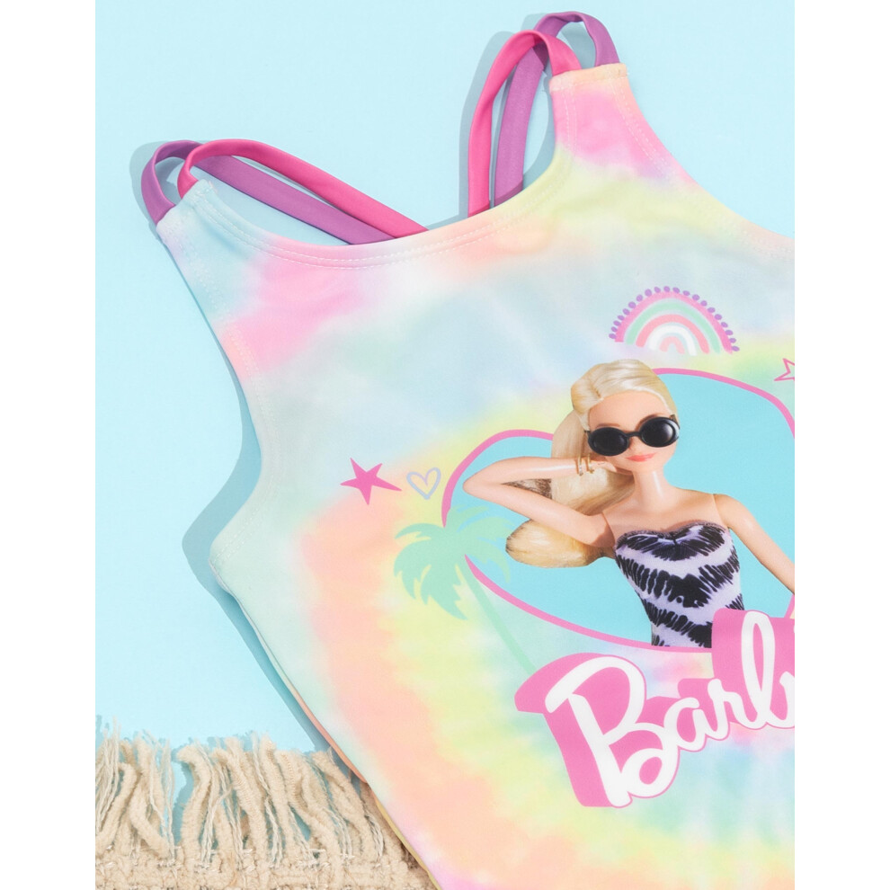 7 8 Years Barbie 1 Piece Swimming Costume Girls Multicoloured on OnBuy