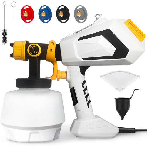 700W Fence Paint Sprayer with 1200ml Container, HVLP Electric Spray Gun ...