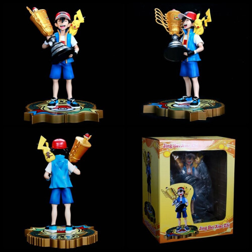 High Quality Pvc Anime Pet Spirit Champion Cup Ash Ketchum Model Figure ...