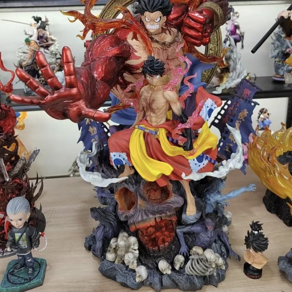 Captivating One Piece Gk Flame Wind Wano Country Demon God Luffy Pvc ...