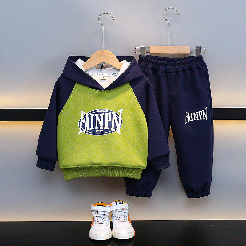 (Dark Blue, 150cm) Soft Cotton Baby Boy Two Piece Autumn Outfit Stylish ...