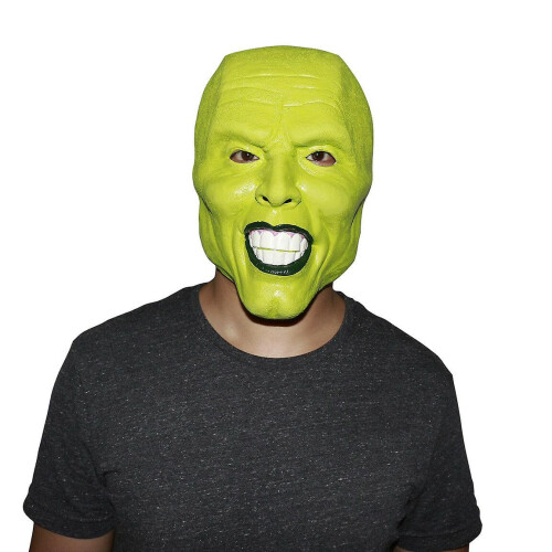 (Light Green) Green Latex Mask Jim Carrey Movie Fancy Dress Loki The ...