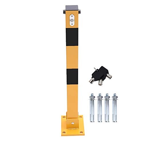 TOPWAY Car Parking Space Lock Bollard, Yellow and Balck Lockable Fold ...