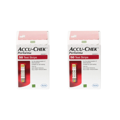 Accu-Chek Performa Blood Glucose Test Strips, 100 Strips (2x50) - REF ...