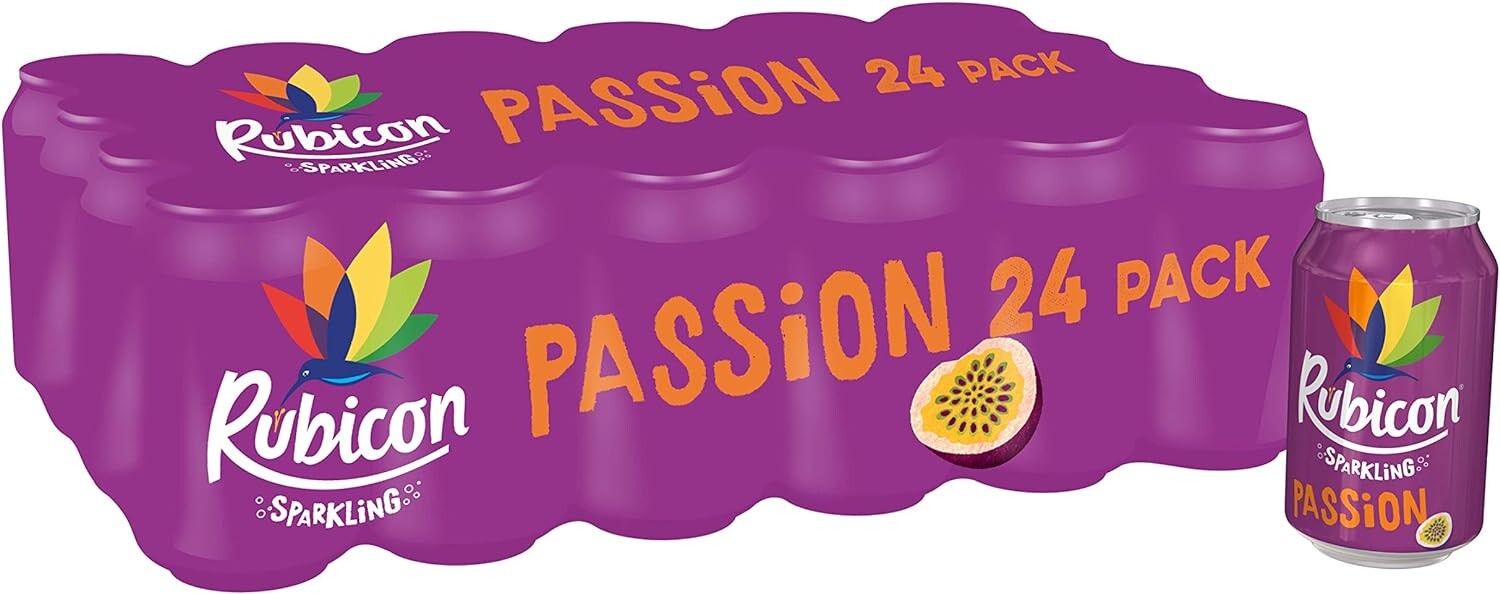 (Passion Fruit) Rubicon 24 Pack Sparkling Guava Flavoured Fizzy Drink ...