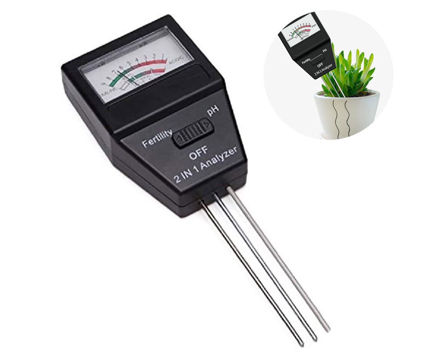 In 1 Soil PH and Fertility Analyzer, PH Soil Test KitTwo-in-one soil ...