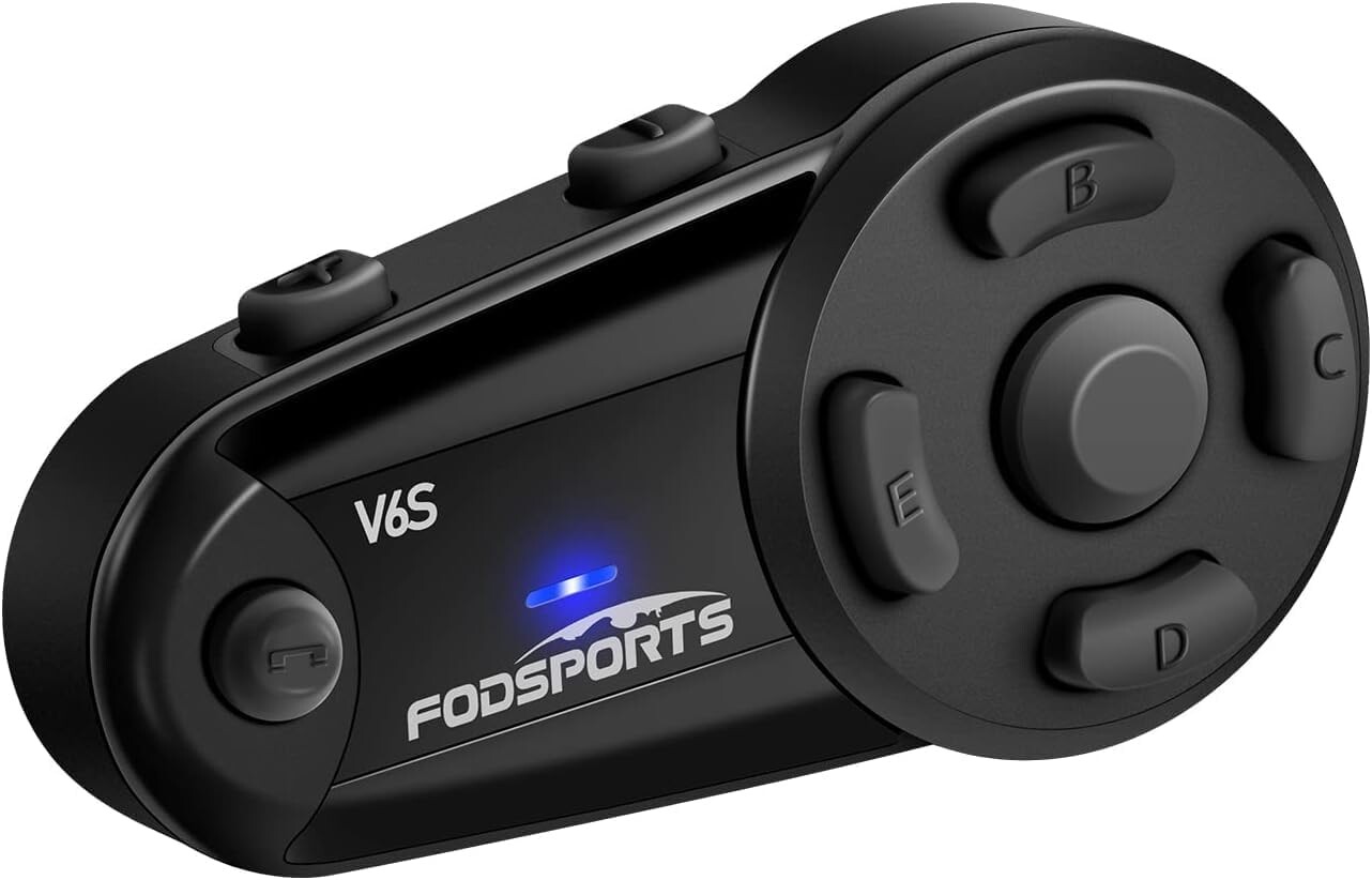 V6S Helmet Bluetooth Intercom, Two-Way 1200M Motorcycle Intercom ...