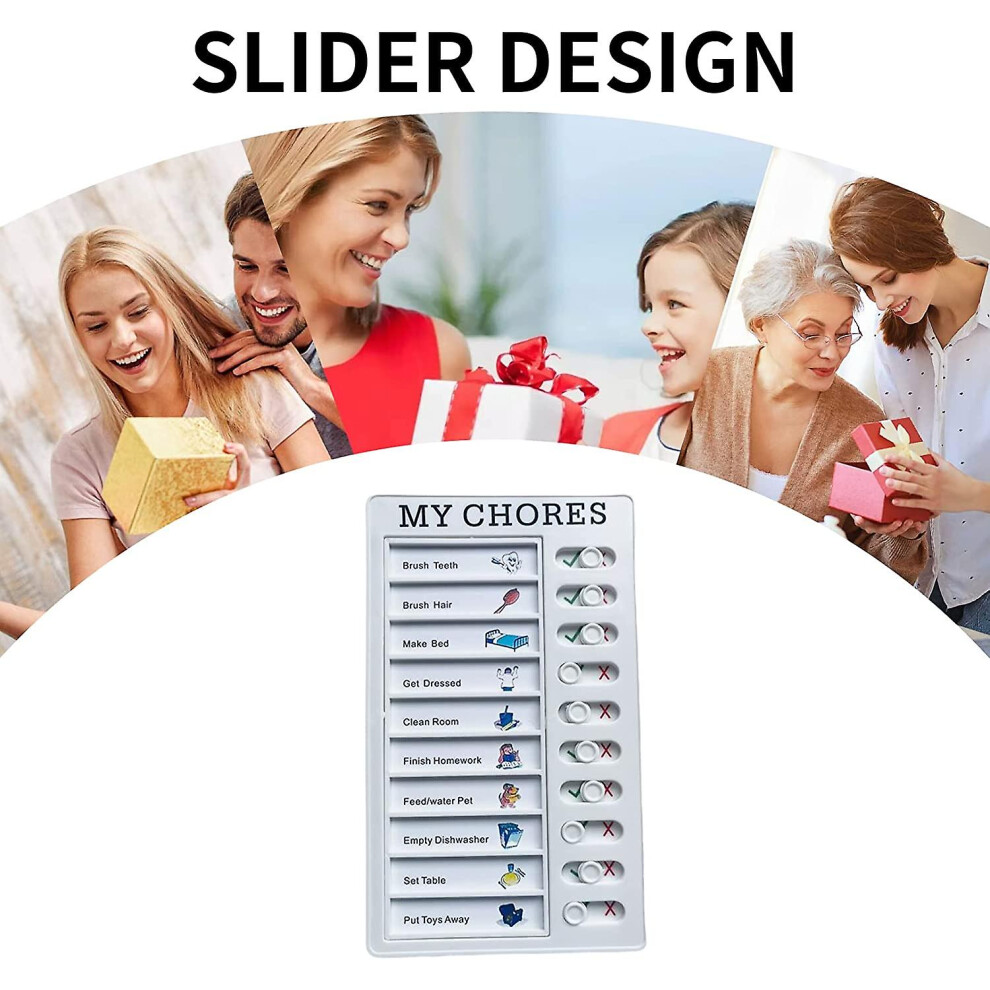 (white) Memo Plastic Board Chores Checklist Board, My Chores Chart Board For Kids Children, List ...