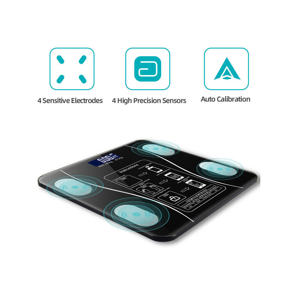 Digital Bathroom Scales Weighing Smart Body Fat BMI Monitor 180KG on OnBuy