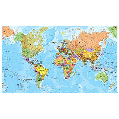 Maps International - World Map - Front Sheet Lamination - 84.1cm (w) x ...