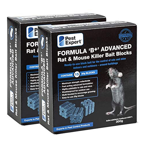 Pest Expert Formula 'B+' Advanced Rat & Mouse Killer Poison Bait Blocks ...