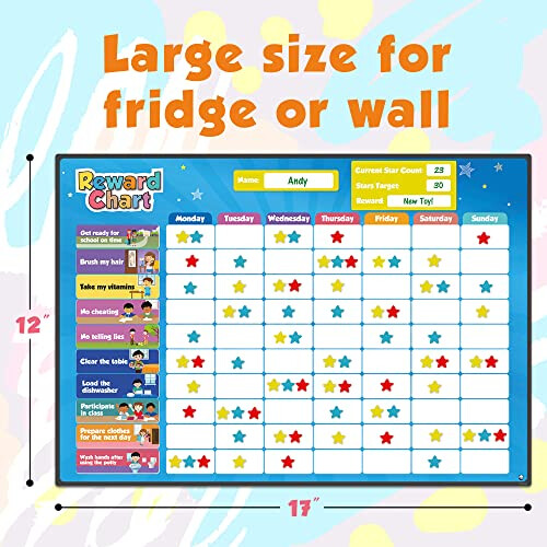 Magnetic Reward Chart for Children ? 80+ Chores, Potty Training Chart ...
