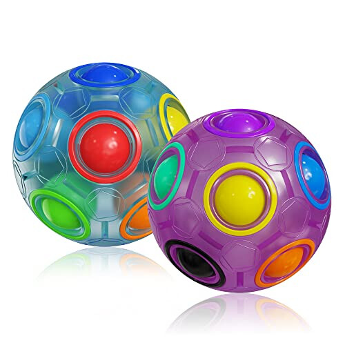 ROXENDA Magic Rainbow Ball with 12 Holes, Puzzle Ball Skill Game ...