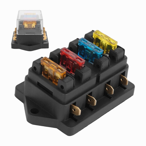 4 Way Fuse Block Car Fuse Block Blades Waterproof Fuse Box Holder With ...