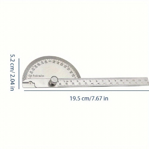 1pc Stainless Steel Angle Ruler 0 180 Degrees Measuring Length Tool ...