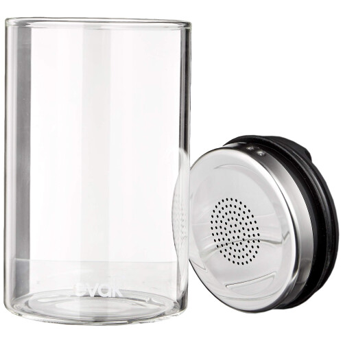 Prepara Evak Fresh Saver, Tarro Sin Aire, Vidrio y Acero Inoxidable ...