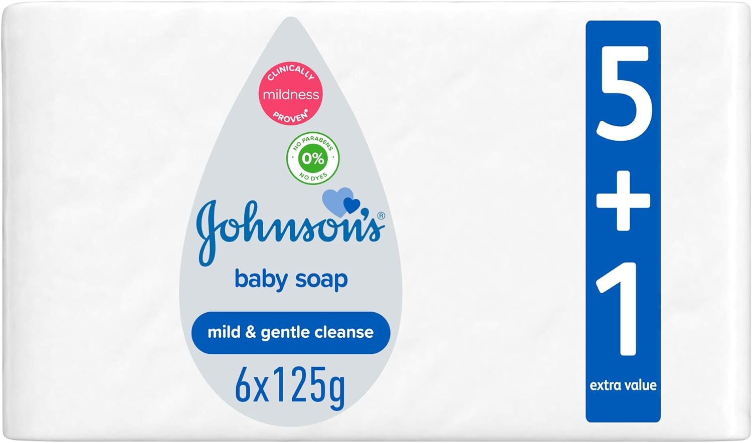 Johnson's Baby Soap Mild & Gentle Cleanse 125g Pack Of 6 |Leaves Baby's ...