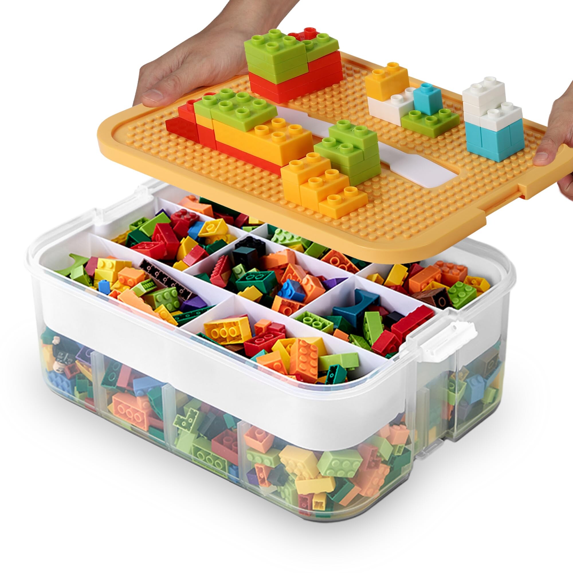 Kids Toy Storage Box for Lego Stackable Building Blocks Organizers ...