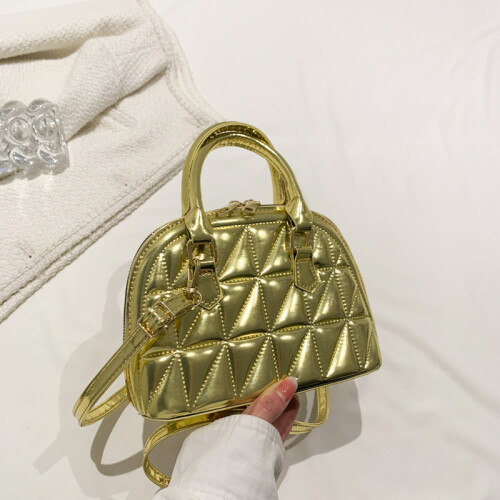 (Gold) Versatile Shell Handbag With Soft Texture And Unique Stitching ...
