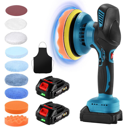 Cordless car buffer polisher, 6 inch car furniture buffer polisher with ...