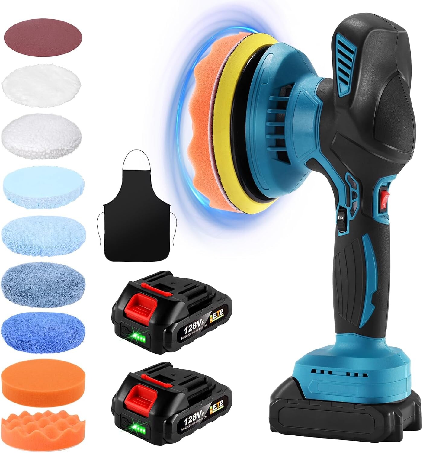 Cordless car buffer polisher, 6 inch car furniture buffer polisher with ...