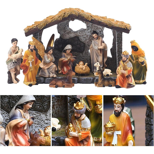 Traditional Nativity Scene | Resin Birth Of Jesus Christ Figurine ...