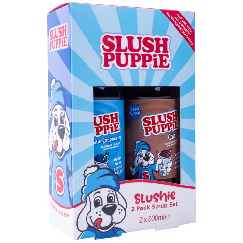 SLUSH PUPPiE 2-Pack Syrup Set. Zero Sugar Blue Raspberry & Cola Flavour ...