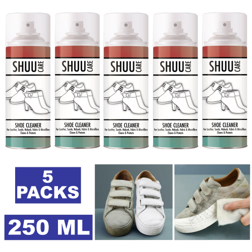 5x Shuu & Boot Cleaner Spray For Leather Fabric Suede Canvas Easy to ...