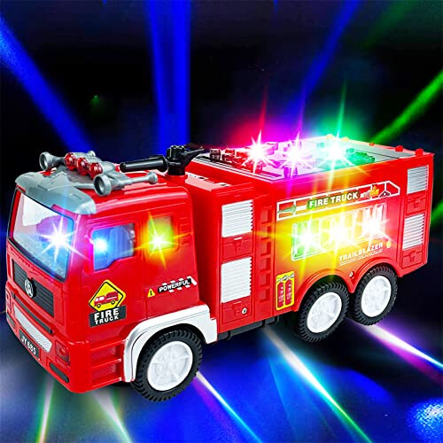 Ynanimery Electric Fire Truck Toys- Car Toy Firetruck with Flashing 4D ...