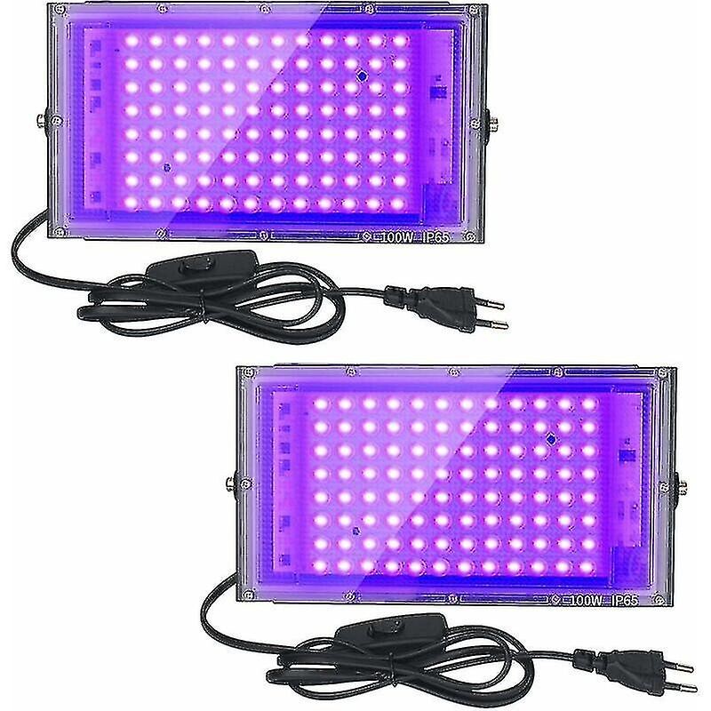 2pcs 100w Uv Led Floodlight Blacklight Ip65 Waterproof, Ultraviolet Led ...
