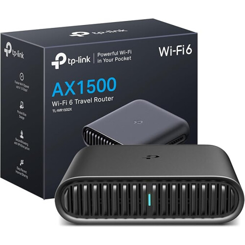 TP-Link TL-WR1502X Portable Router WiFi 6 AX1500Mbps, Mini Travel ...