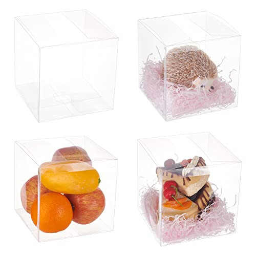 BENECREAT 10PCS Clear Wedding Favour Boxes 15x15x15cm, Large Square PVC ...