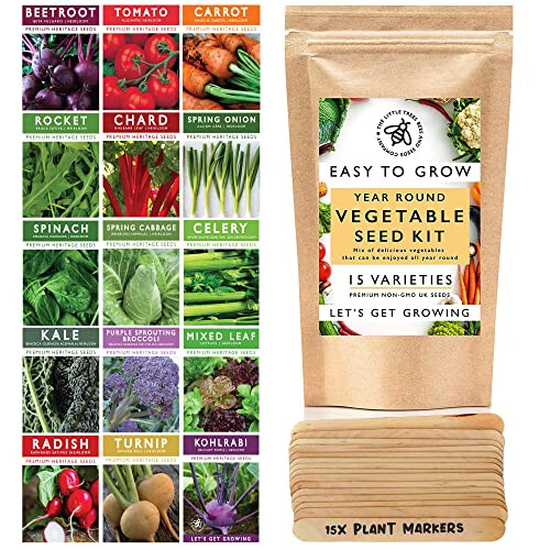 Vegetable Seeds Kit for Planting - 15 Heirloom Seed Varieties Included ...