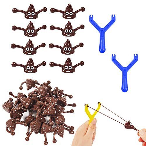 12pcs Funny Poo Slingshot Toy for Kids Adults,10 Poo Mochi Squishy Toys ...